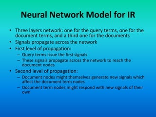 Information retrieval 17 neural network model | PPTX