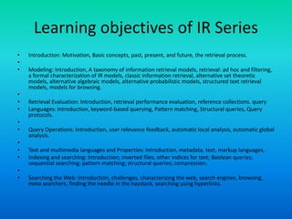 Information retrieval 1 introduction to ir | PPTX
