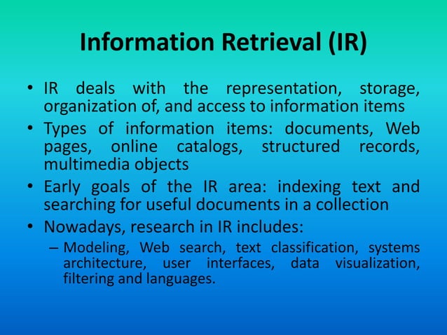 Information Retrieval 1 Introduction To Ir Pptx Databases Computer Software And Applications