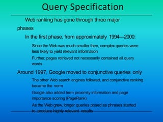 Information retrieval 3 query search interfaces | PPT