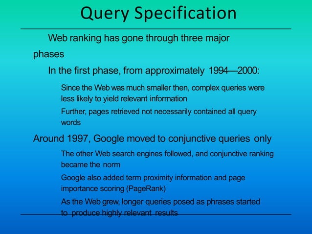 Information retrieval 3 query search interfaces | PPT
