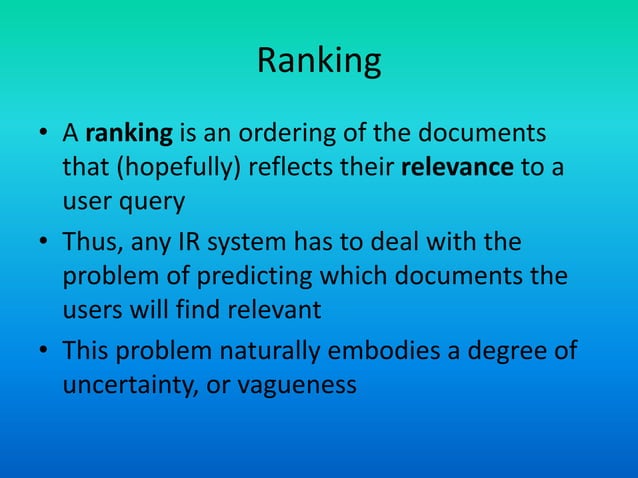 Information retrieval 6 ir models | PPTX | Search | Internet