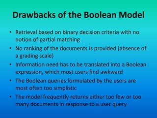 Information retrieval 7 boolean model | PPTX