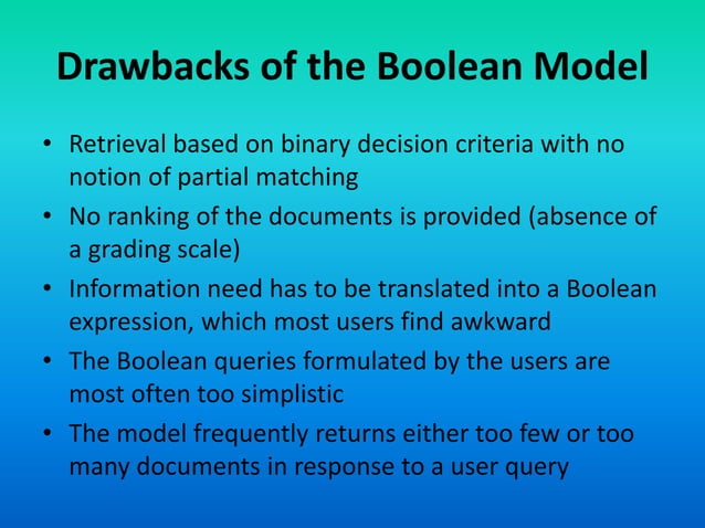 Information retrieval 7 boolean model | PPTX
