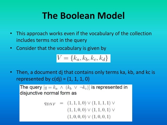 Information retrieval 7 boolean model | PPTX