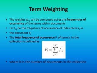 Information retrieval 8 term weighting | PPTX