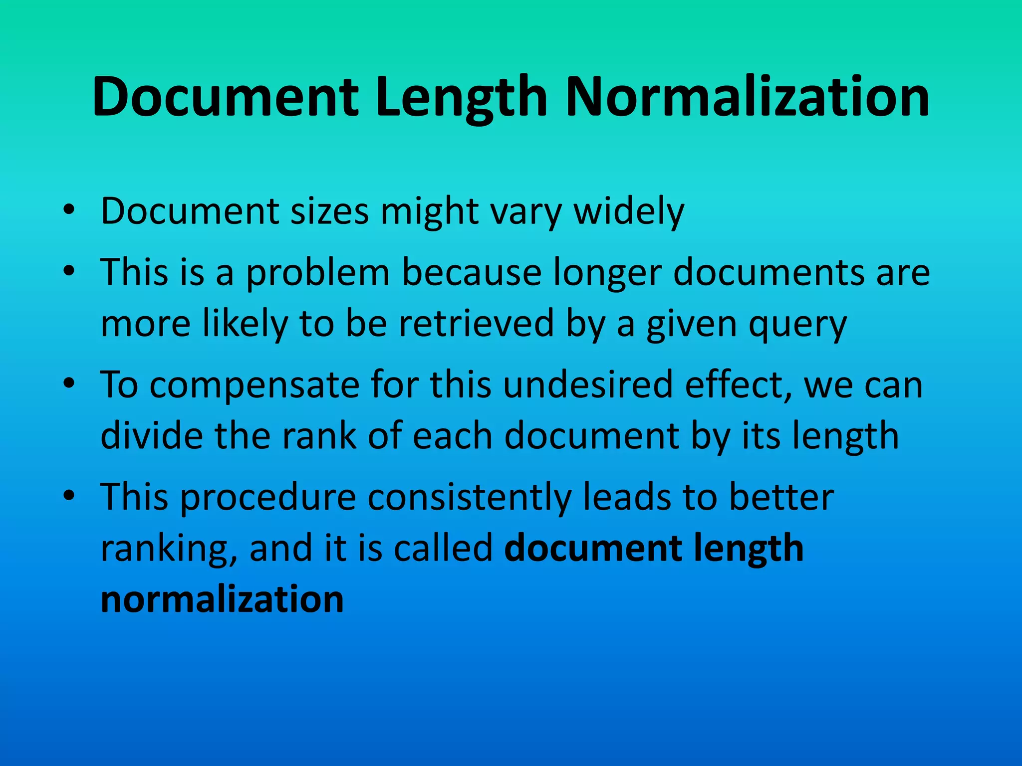 Information retrieval 9 tf idf weights | PPTX