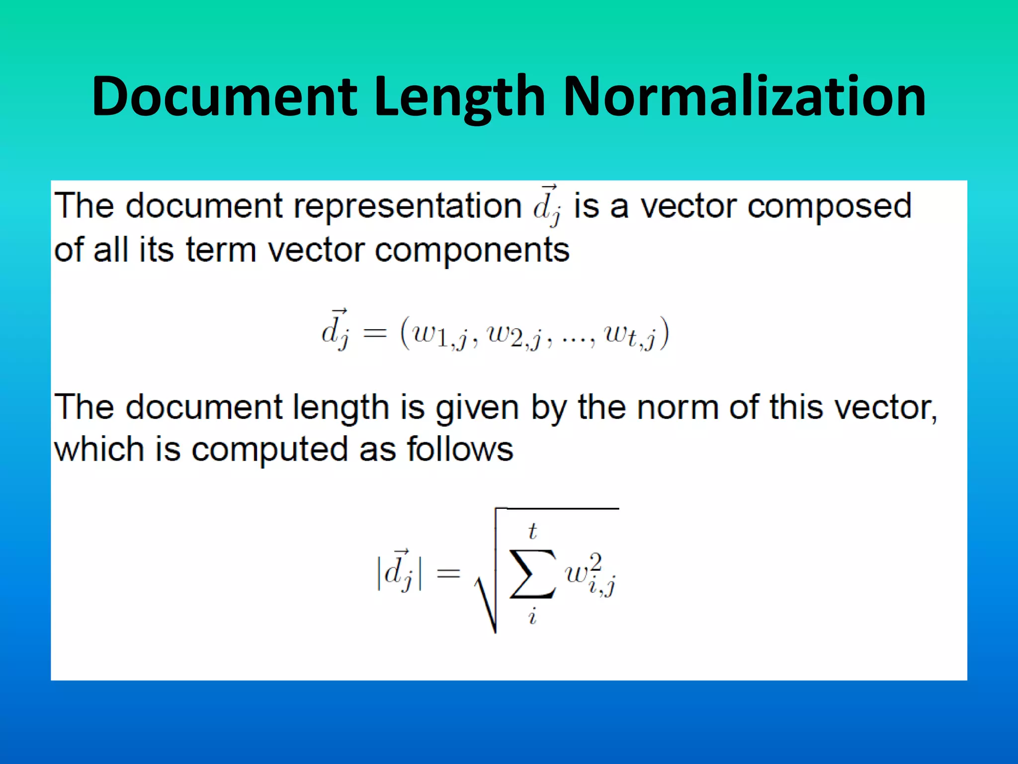 Information retrieval 9 tf idf weights | PPTX