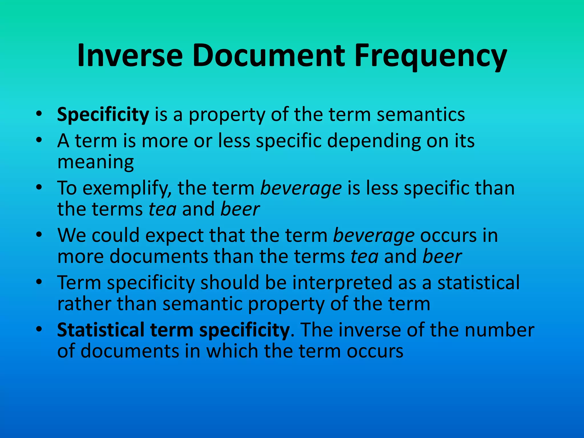 Information retrieval 9 tf idf weights | PPTX