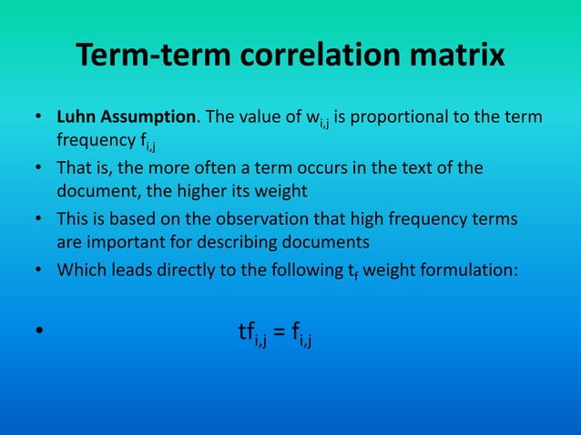 Information retrieval 9 tf idf weights | PPTX