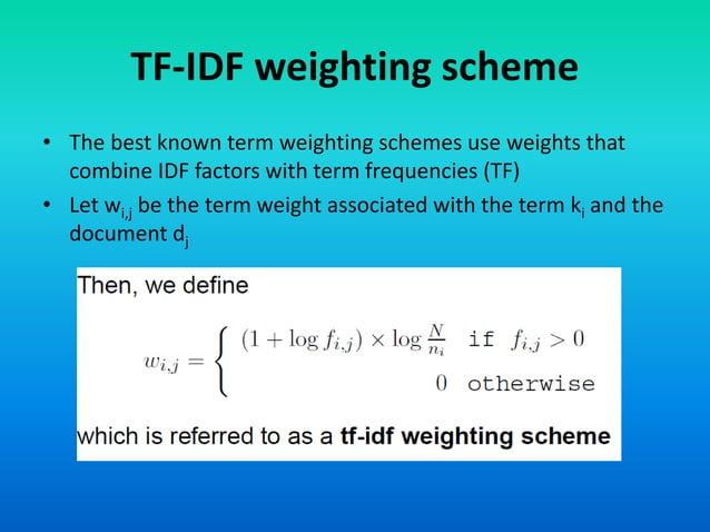 Information retrieval 9 tf idf weights | PPTX