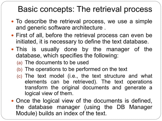 Information retrieval introduction | PPTX | Databases | Computer Software and Applications