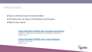 Improving Top-K Retrieval Algorithms Using Dynamic Programming and Longer Skipping | PPT