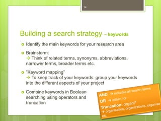 Information Retrieval for Research - Being systematic | PPT