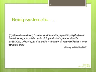 Information Retrieval for Research - Being systematic | PPT