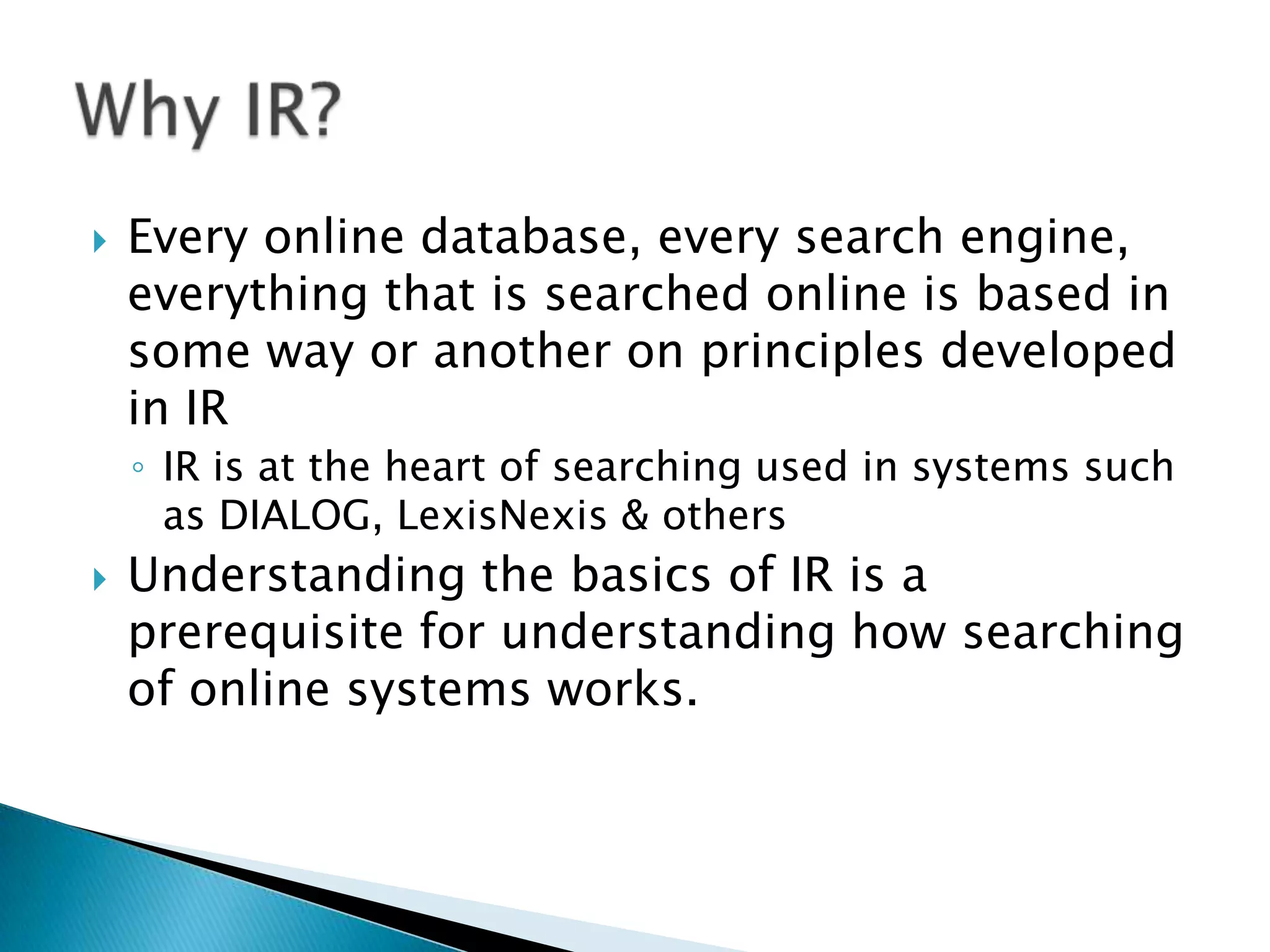 Information retrieval s | PPTX