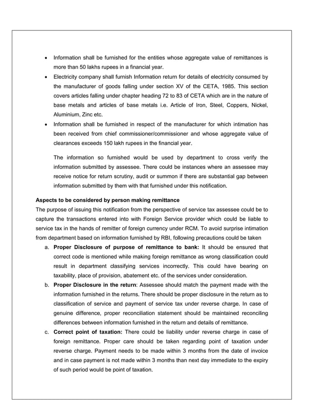 Information return precautions by mfg and service providers | PDF ...