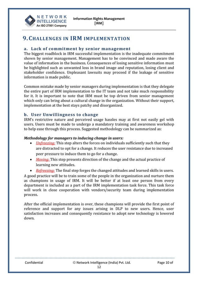 Information Rights Management (IRM) | PDF