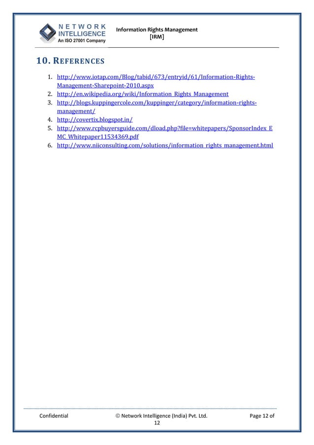 Information Rights Management (IRM) | PDF