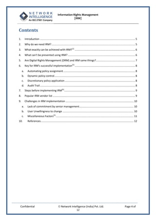 Information Rights Management (IRM) | PDF