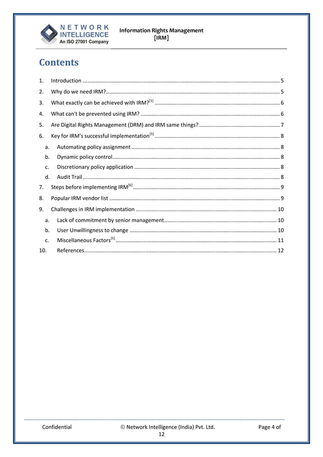 Information Rights Management (IRM) | PDF