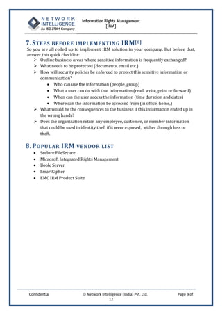 Information Rights Management (IRM) | PDF