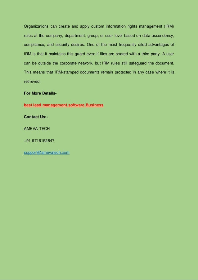 What is IRM and What is Its Importance : Ameva Tech | PDF