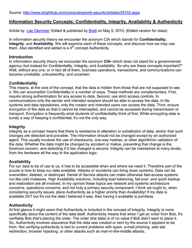 Information security | DOCX | Information and Network Security | Computing