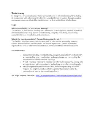 The significance of the 7 Colors of Information Security | PDF
