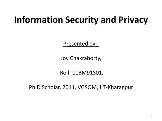 Information security and privacy | PPTX