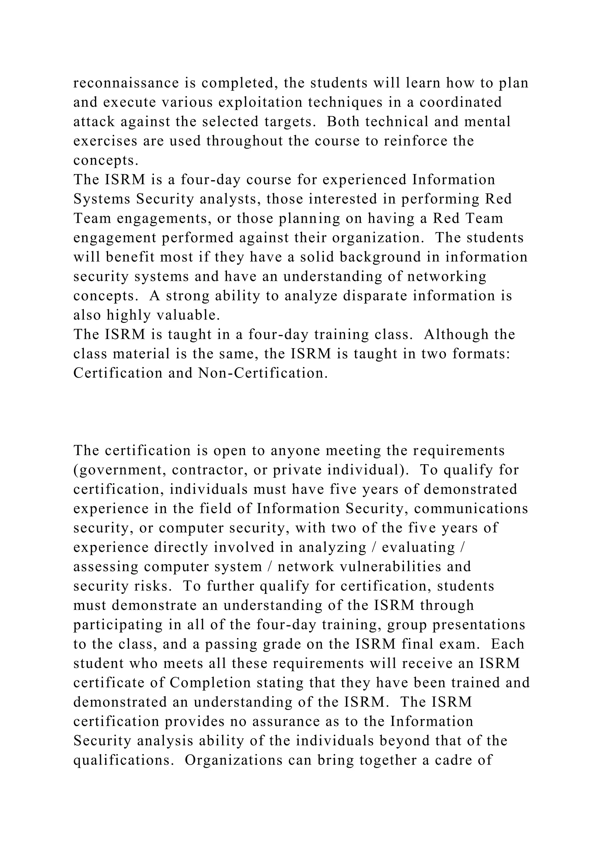 Information Security Assurance Capability Maturity Model (ISA-.docx