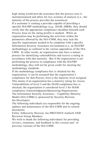 Information Security Assurance Capability Maturity Model (ISA-.docx
