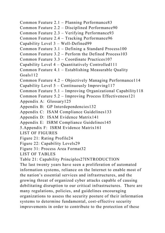 Information Security Assurance Capability Maturity Model (ISA-.docx | Information and Network ...