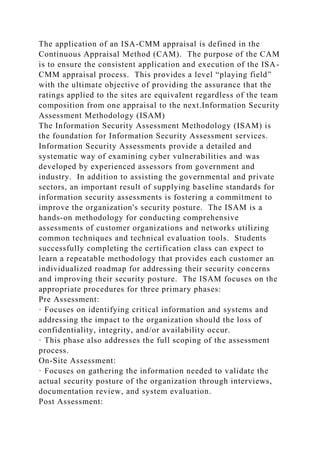 Information Security Assurance Capability Maturity Model (ISA-.docx