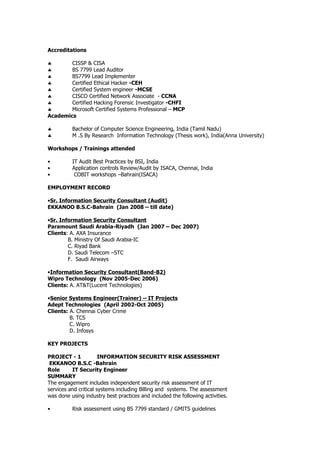 Information Security Audit Consultant | PDF