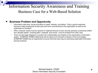 Information Security Awareness And Training Business Case For Web Based ...