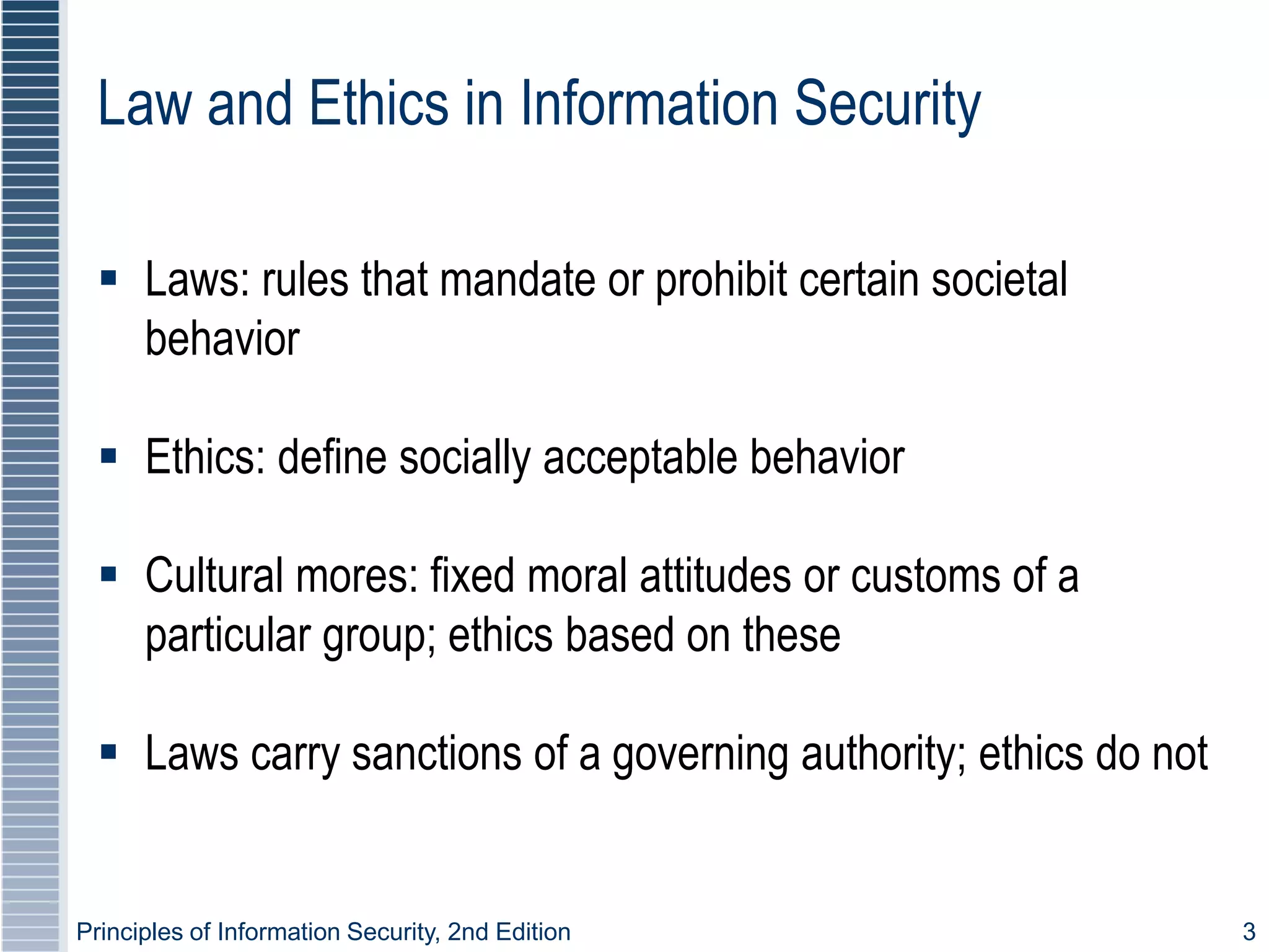 Legal, Ethical and professional issues in Information Security | PPT