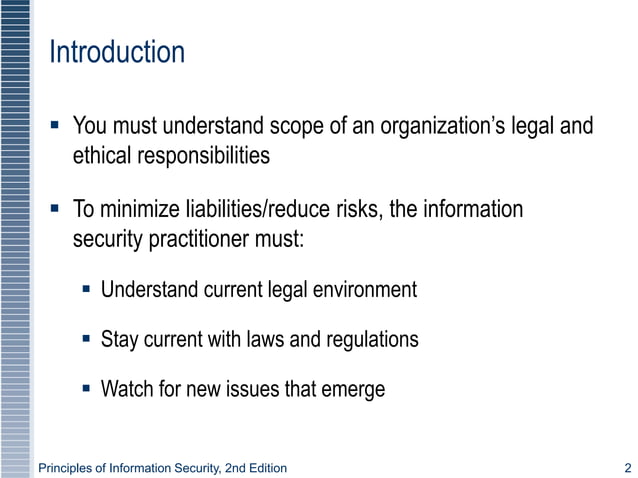 Legal, Ethical and professional issues in Information Security | PPT