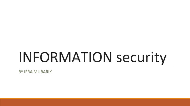 information security Lecture by cyber security | PDF