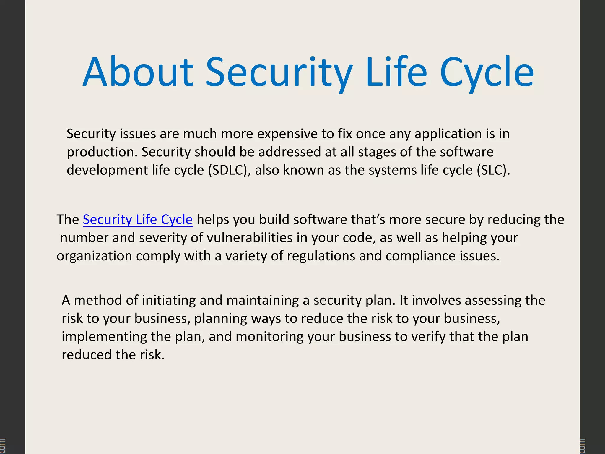 Information Security Life Cycle | PPTX