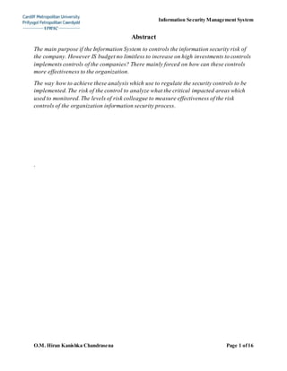 Information security management iso27001 | PDF