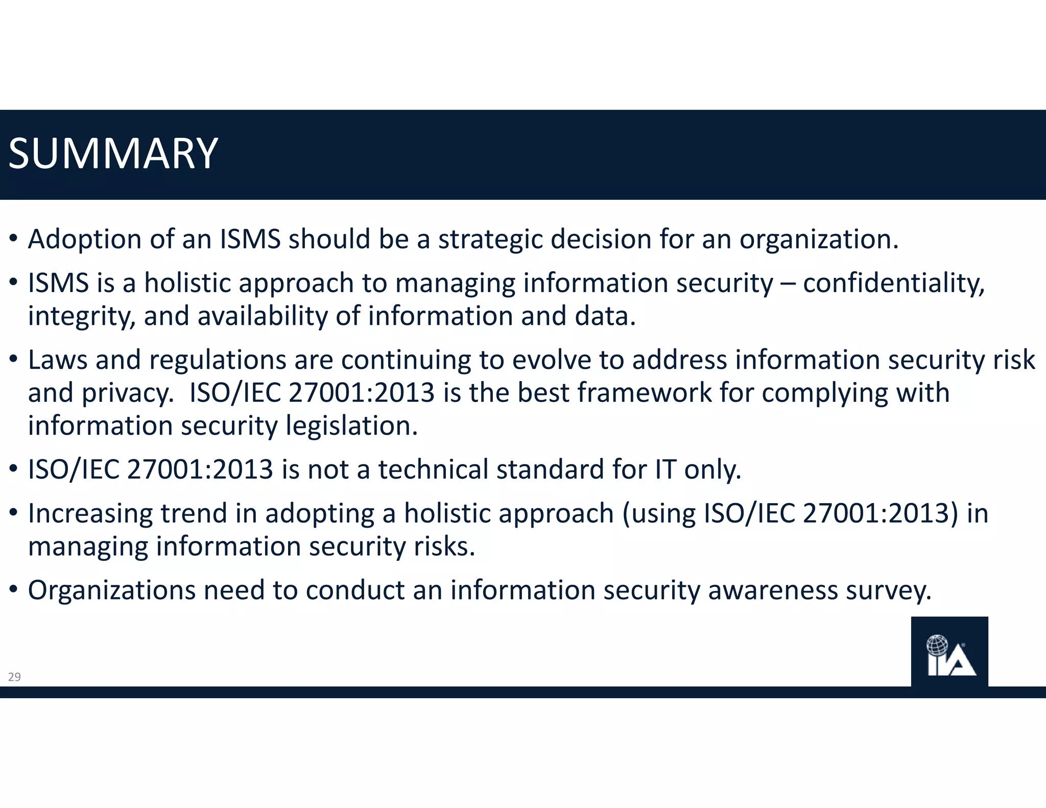 Information security management system (isms) overview | PDF ...