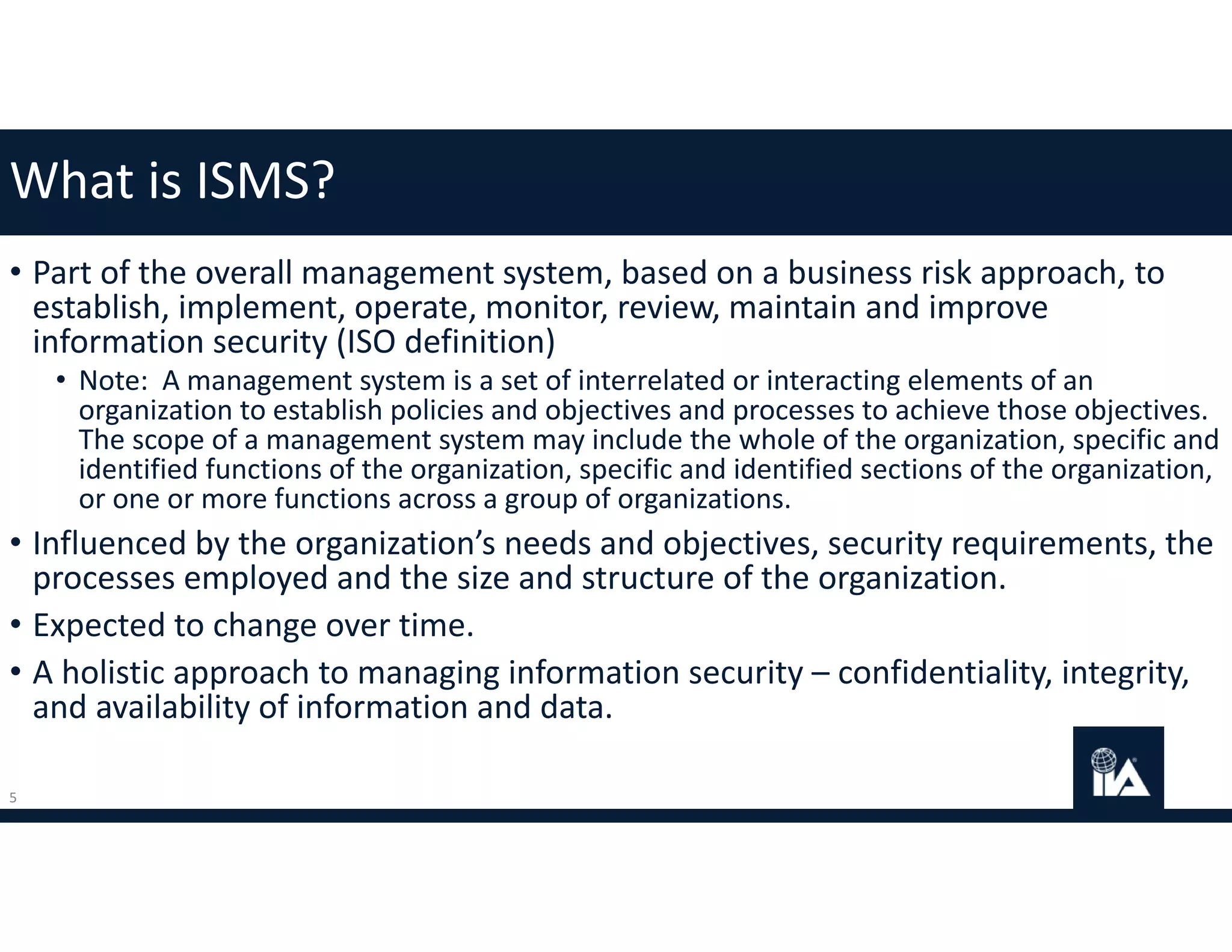 Information security management system (isms) overview | PDF ...