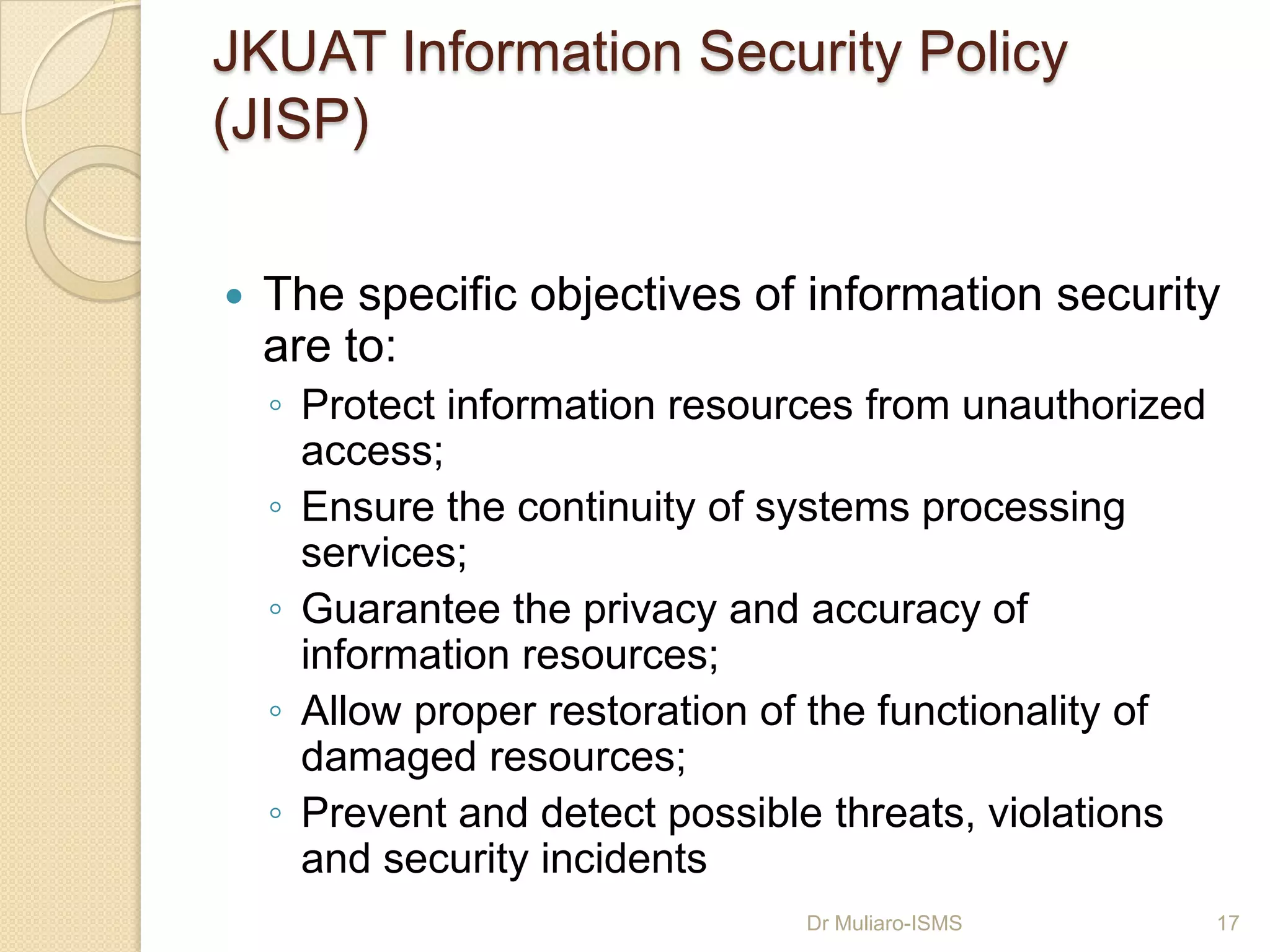Information Security Management Systems(ISMS) By Dr Wafula | PPT