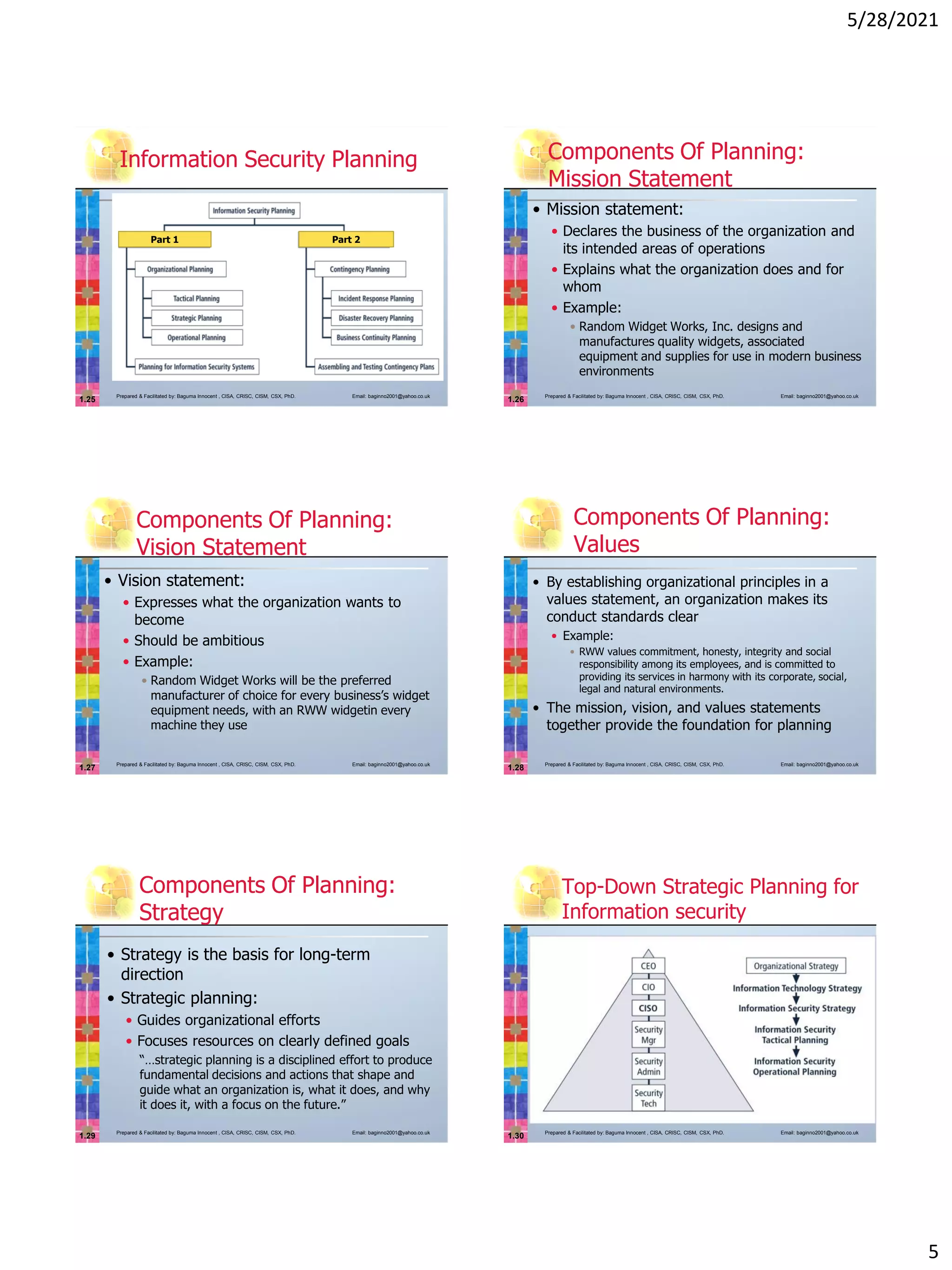 Information security planning session 1 2021 | PDF