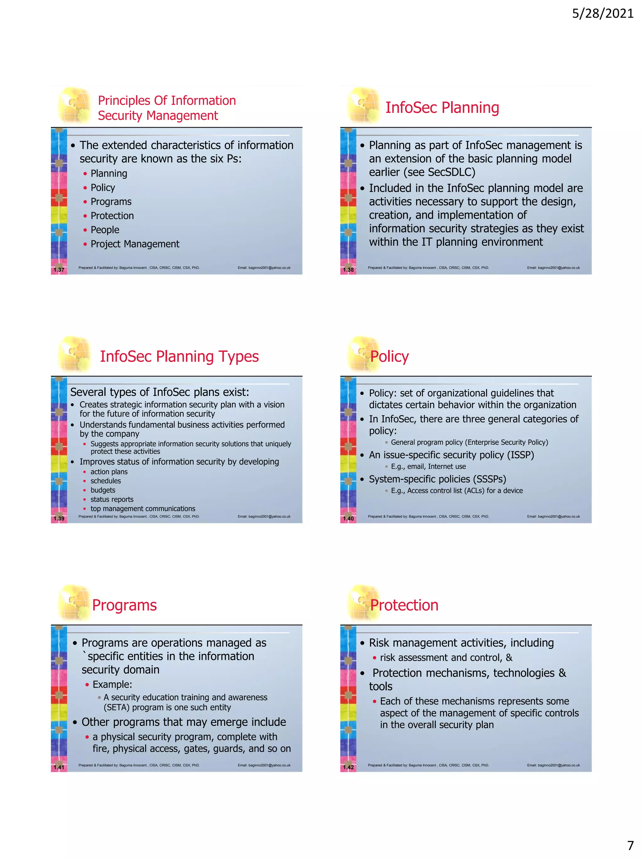 Information security planning session 1 2021 | PDF