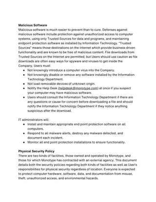 Information Security Policy of Monotype | PDF