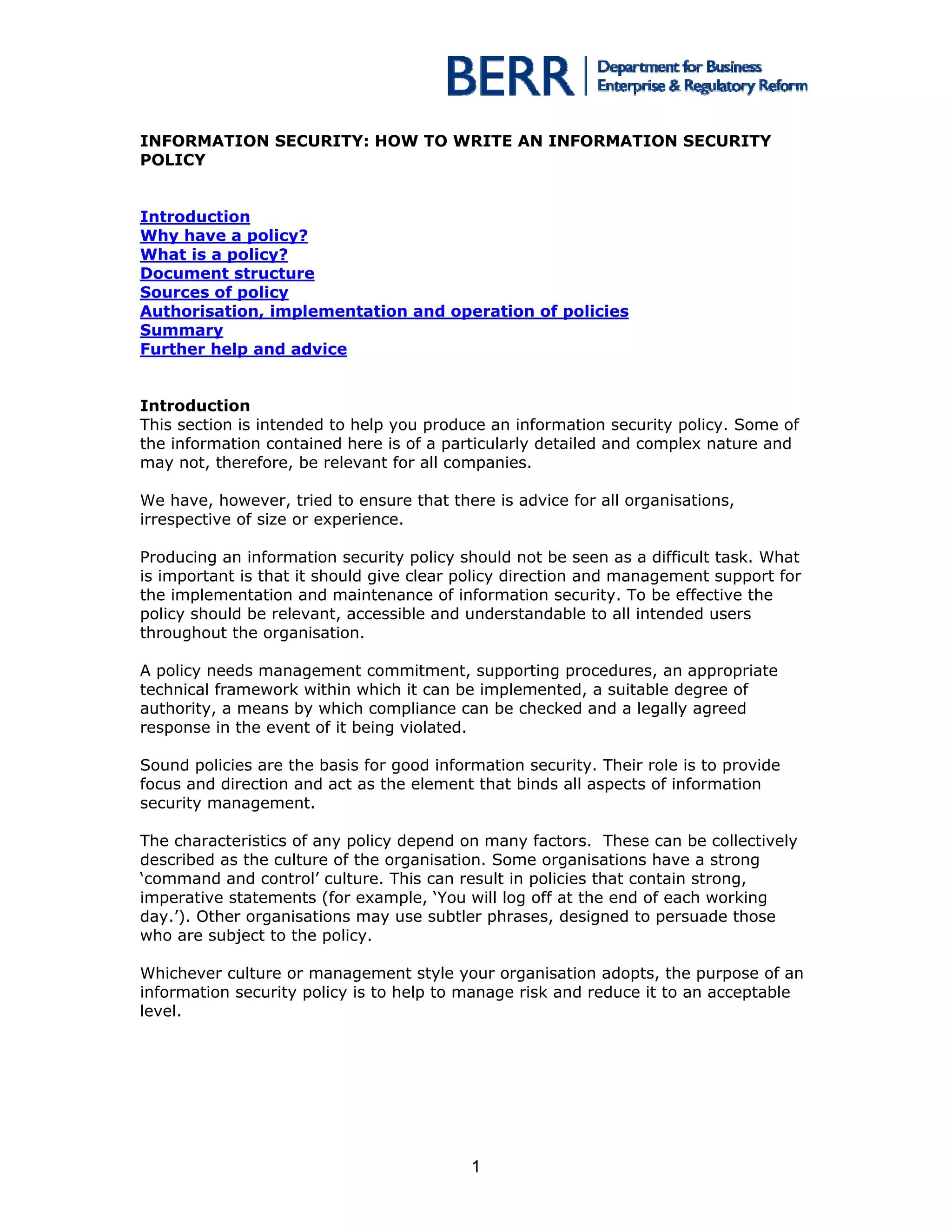Information security policy how to writing | PDF