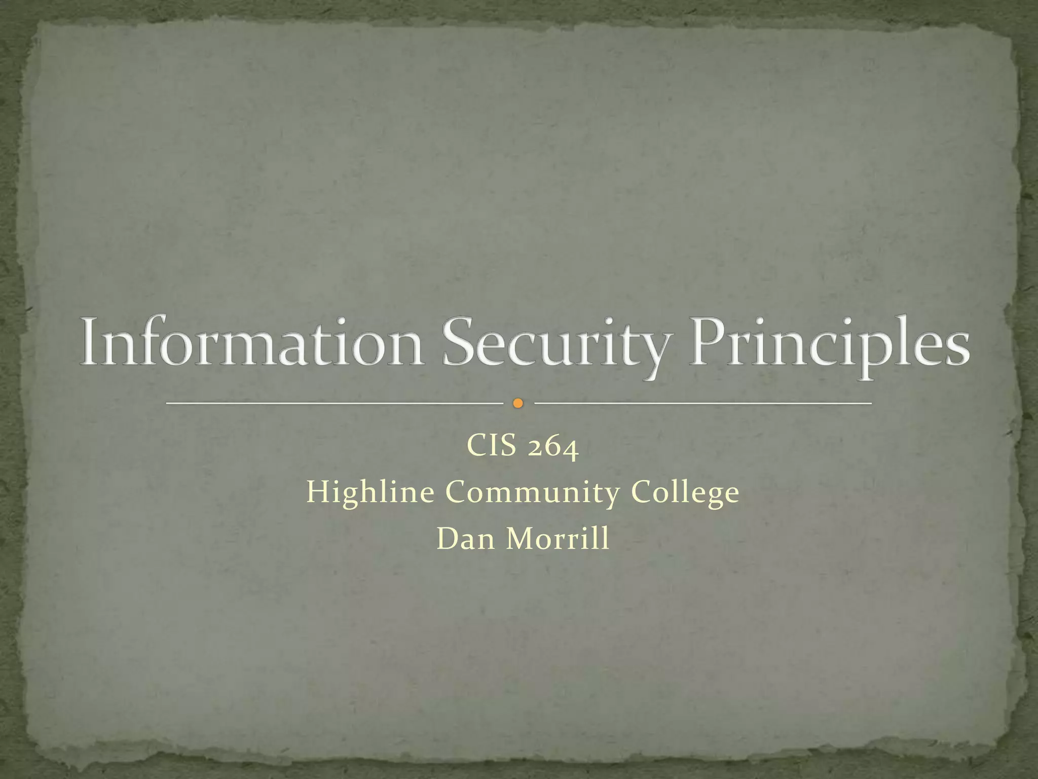 Information security principles | PPT