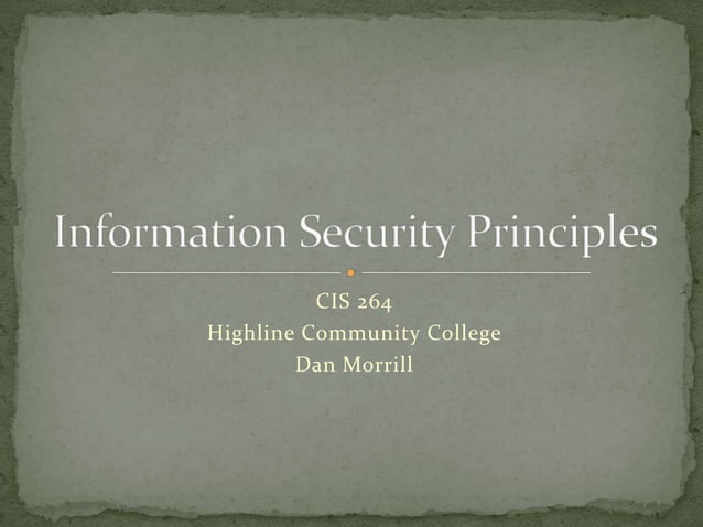 Information security principles | PPT